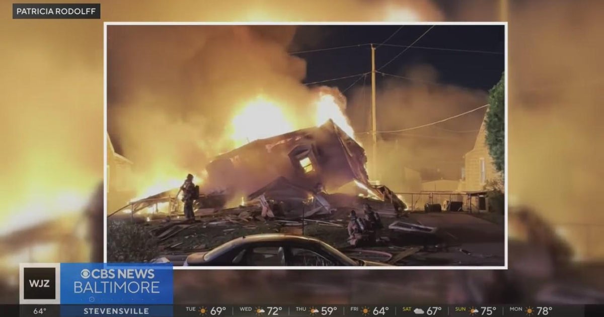 New video shows massive explosion at home in Essex - CBS Baltimore