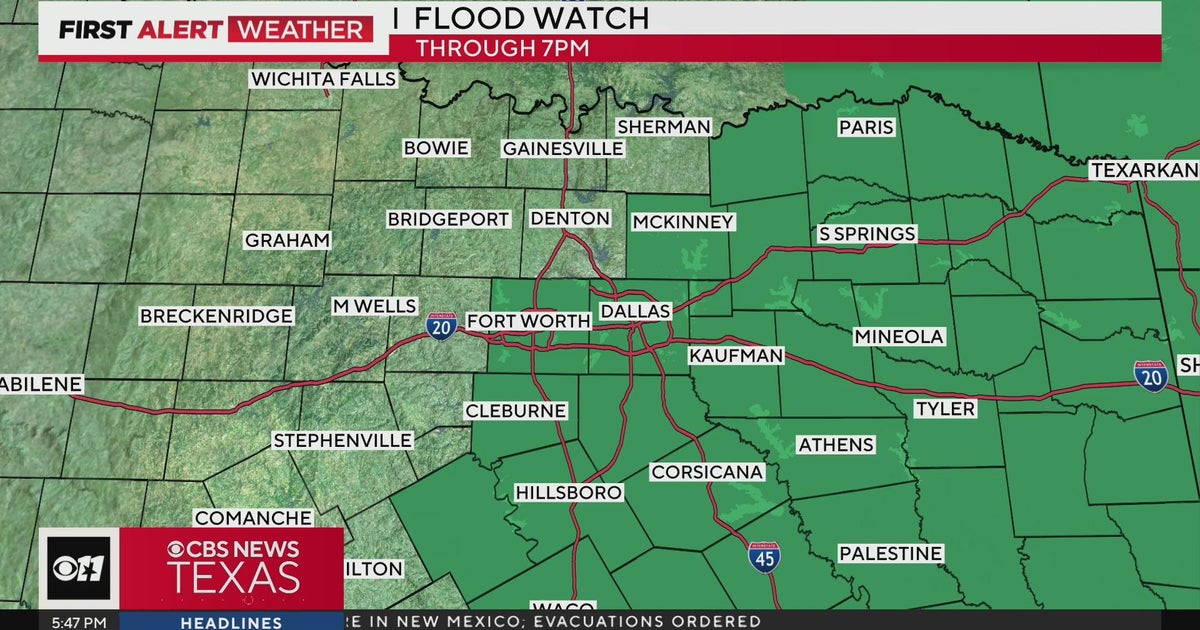 Flood watch, other weather alerts continue for North Texas Sunday - CBS ...