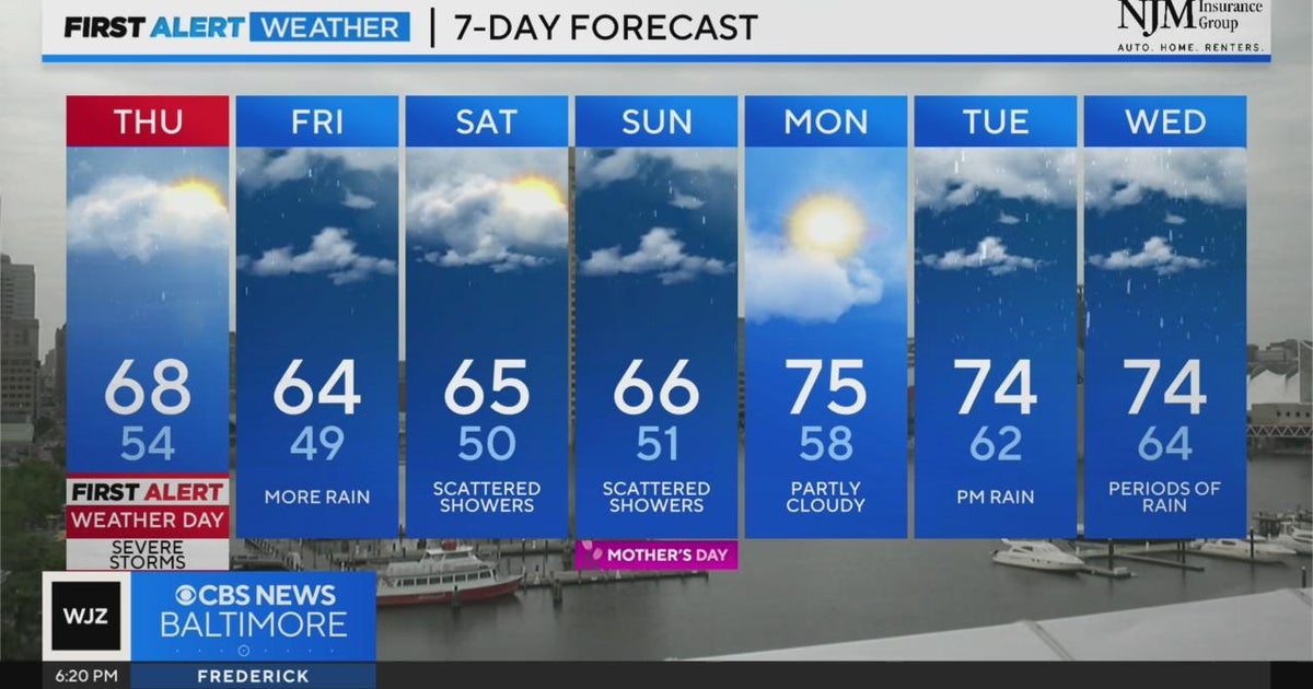 ALERT DAY issued Thursday for possibility of severe storms - CBS Baltimore