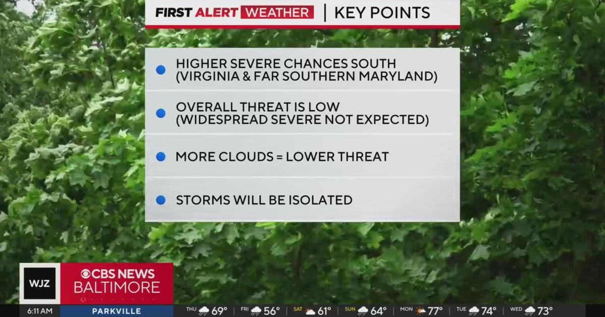 ALERT DAY: Severe storms possible late Thursday - CBS Baltimore