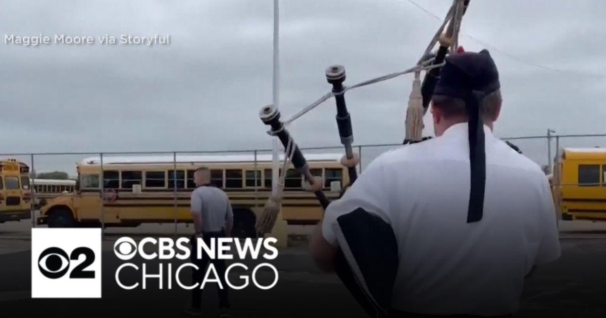 High school seniors blow principal away with bagpipe prank - CBS Chicago