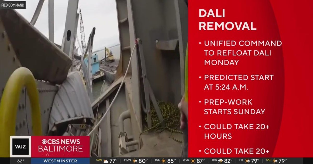 Dali, cargo ship in Key Bridge collapse, to be refloated Monday after ...