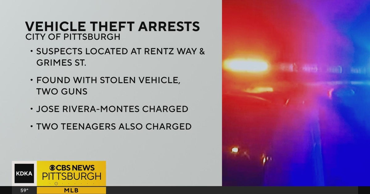 Police announce arrests in string of vehicle thefts - CBS Pittsburgh