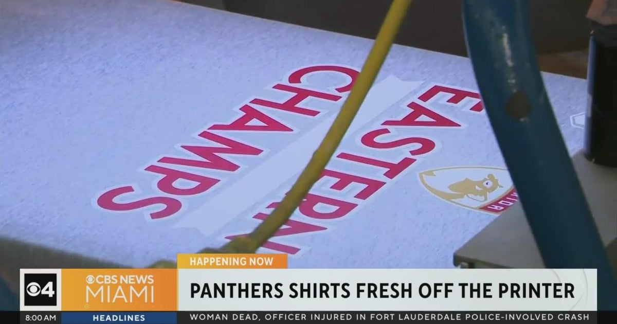 Florida Panthers' Eastern Conference champion shirts fresh off the ...