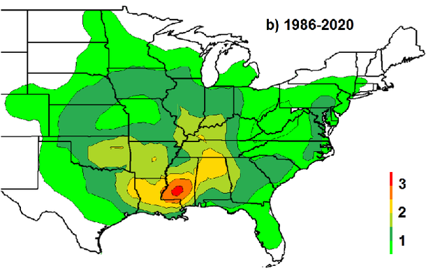 Maps show how "Tornado Alley" has shifted in the U.S. - KTSA