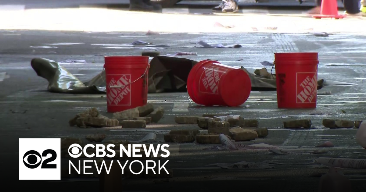 Protesters throw red paint, flyers on Upper East Side - CBS New York