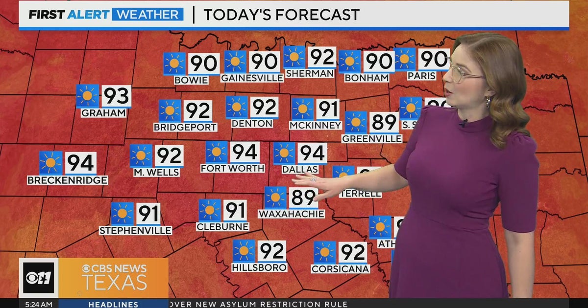 North Texas heat continues with highs in the 90s - CBS Texas