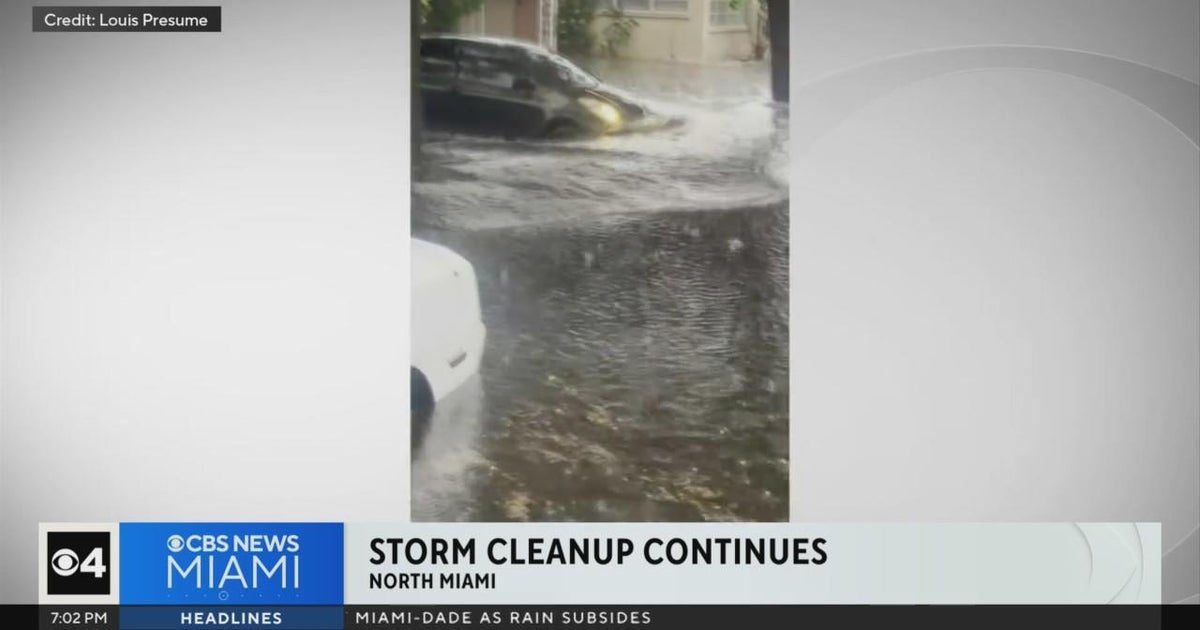 Storm cleanup continues in North Miami after several days of rain - CBS ...