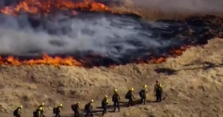 Firefighters continue battling the Post Fire in Gorman as winds add to ...