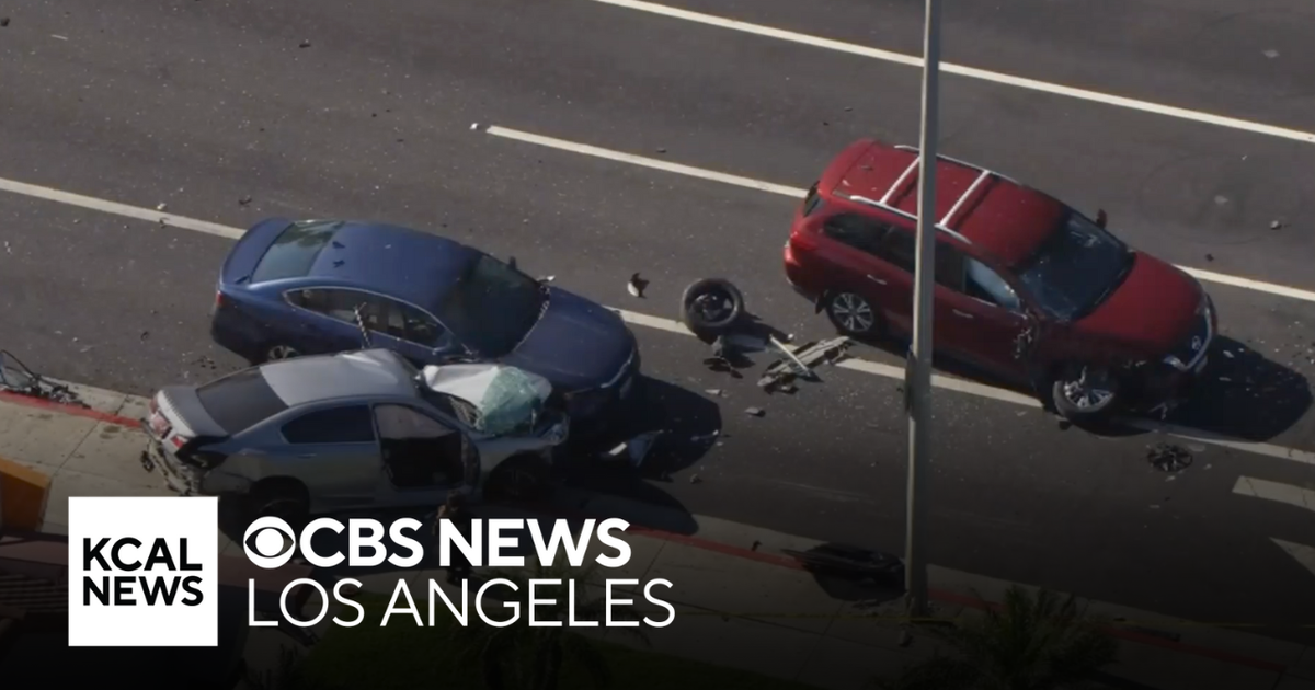 Violent six-car crash in Buena Park leaves 3 hospitalized - CBS Los Angeles