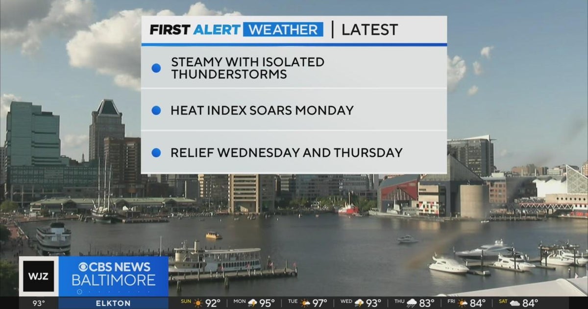 Steamy weekend with chances of isolated storms in Maryland - CBS Baltimore