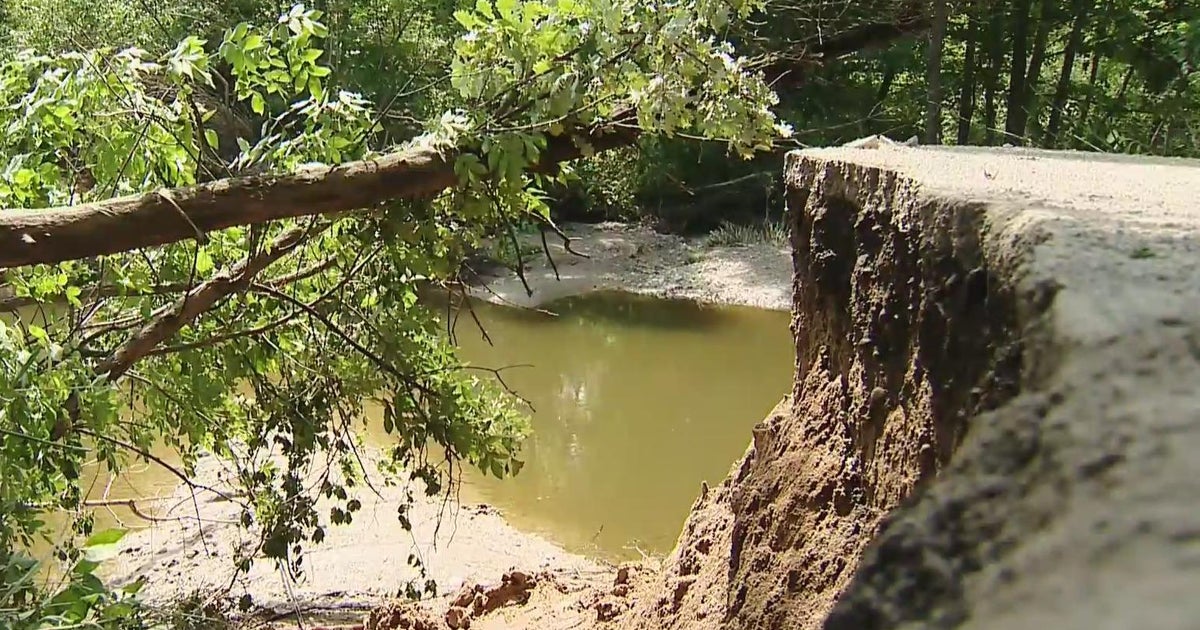 Section of Clinton River Trail in Rochester washed away - CBS Detroit