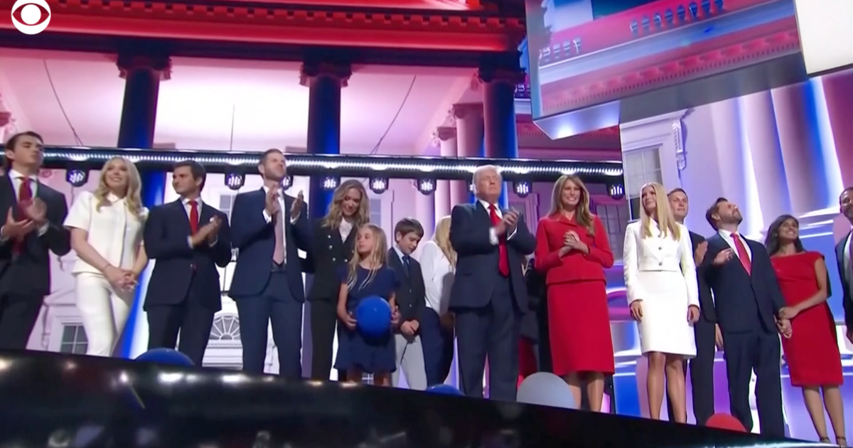 Trump joined by family onstage for balloon drop to wrap up RNC - CBS News