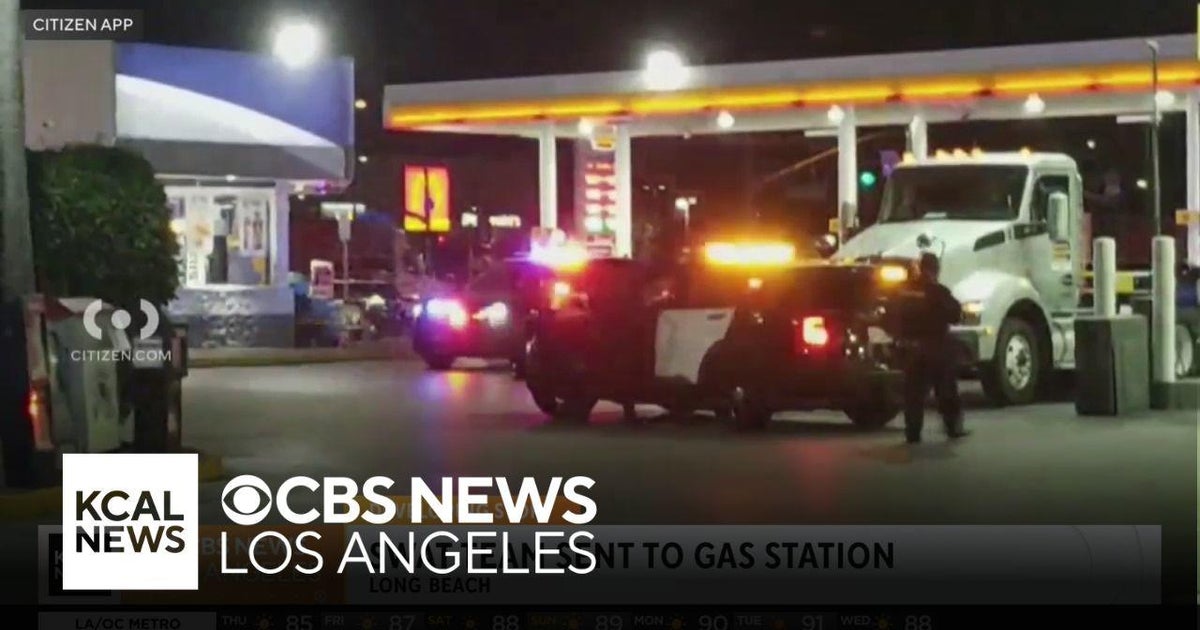 SWAT team finds man stabbed at Long Beach gas station - CBS Los Angeles