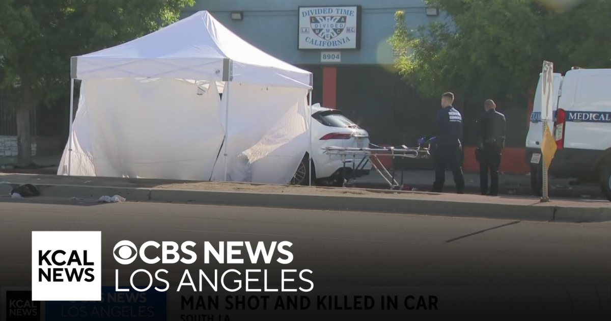 Man found shot to death inside car in South LA - CBS Los Angeles