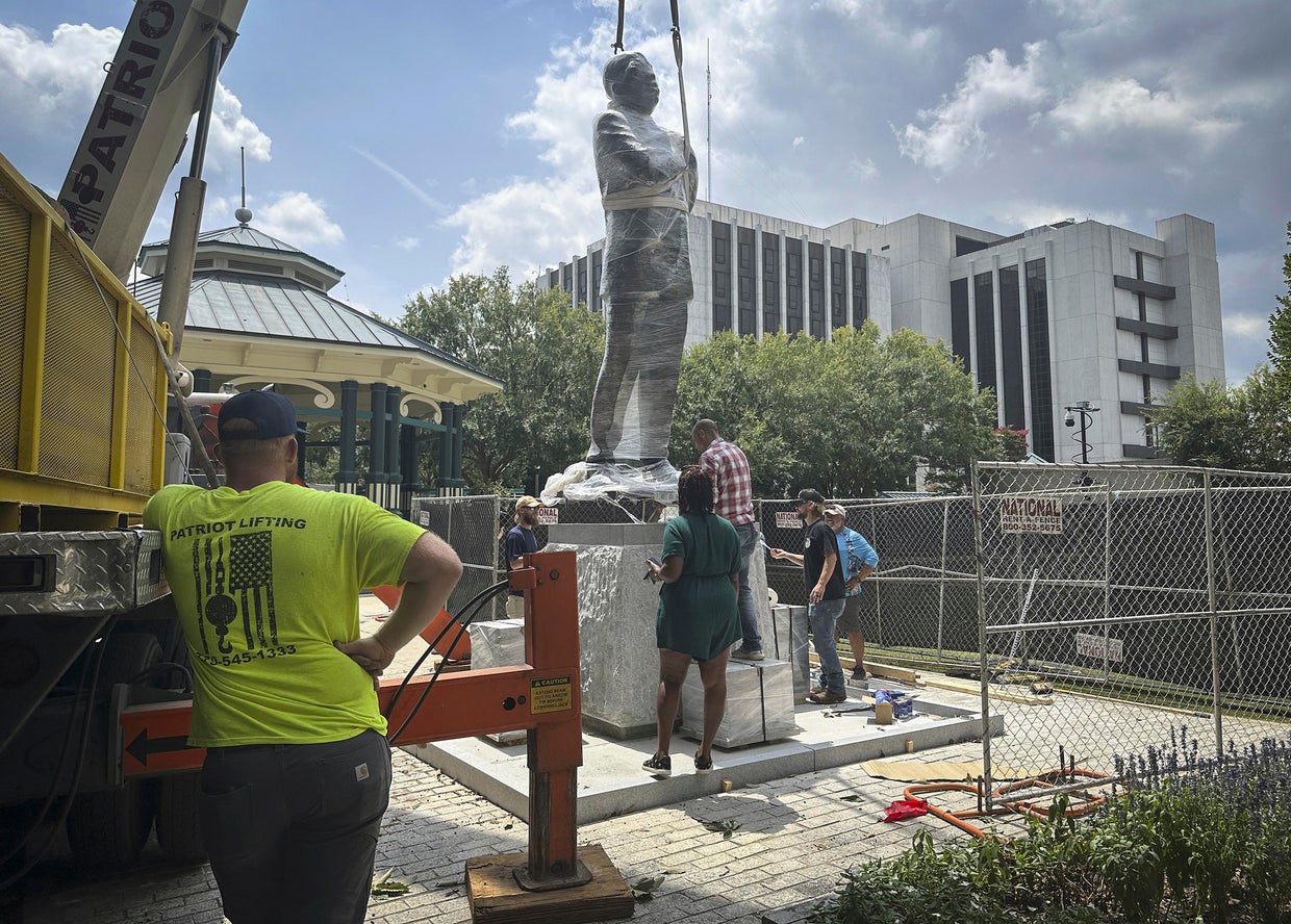 Statue of late civil rights leader John Lewis replaces more than 100 ...