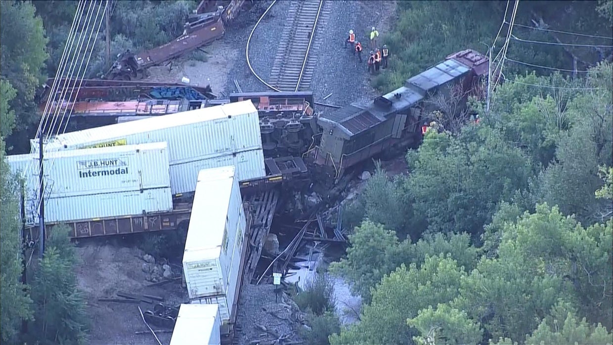 Freight train crash in Colorado destroys bridge and injures conductors ...