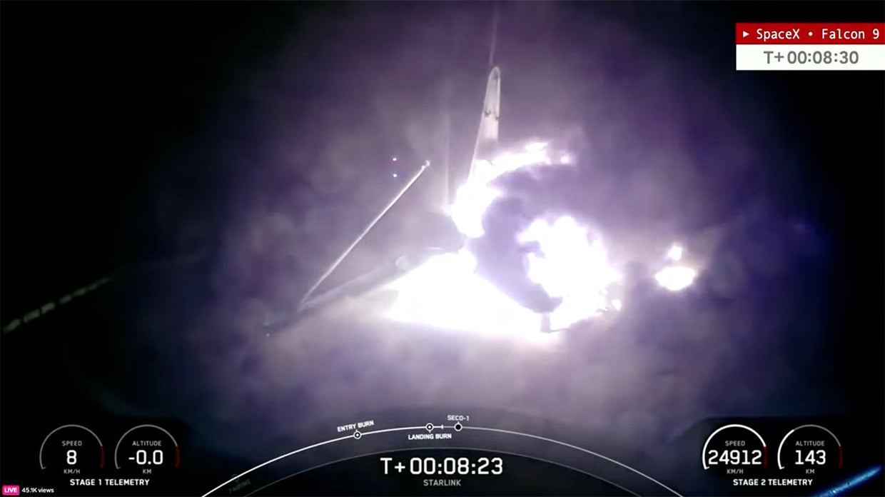 SpaceX launches 21 Starlink satellites, but rocket's first stage ...