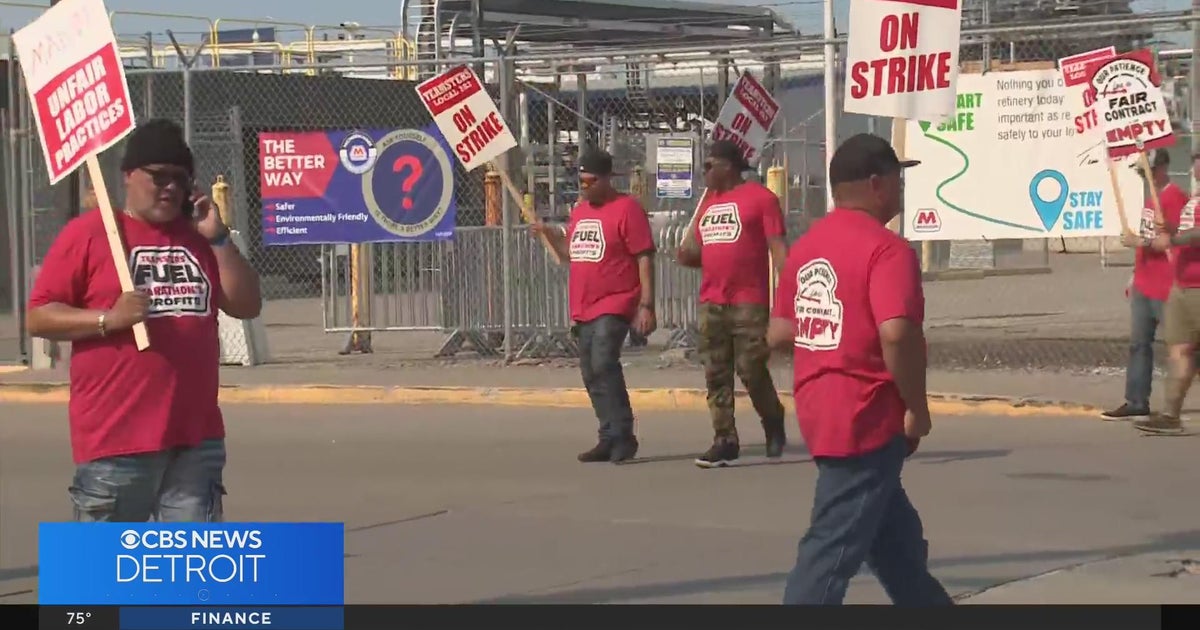 Detroit Marathon refinery union workers go on strike - CBS Detroit