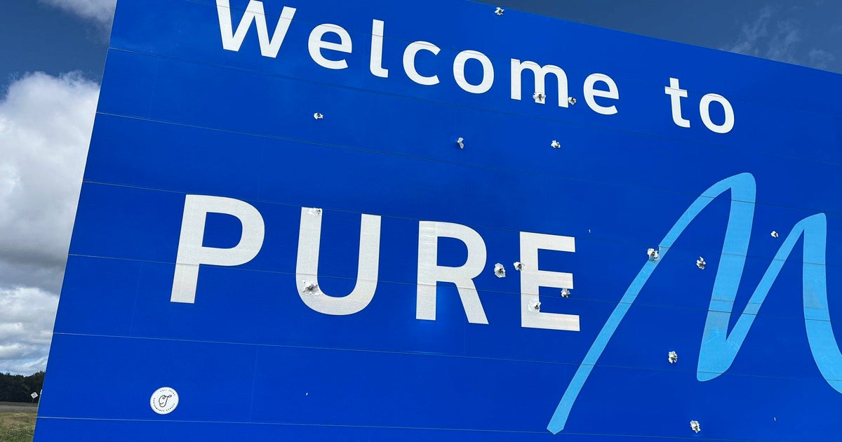 "Welcome to Pure Michigan" sign in Berrien County shot 18 times - CBS ...