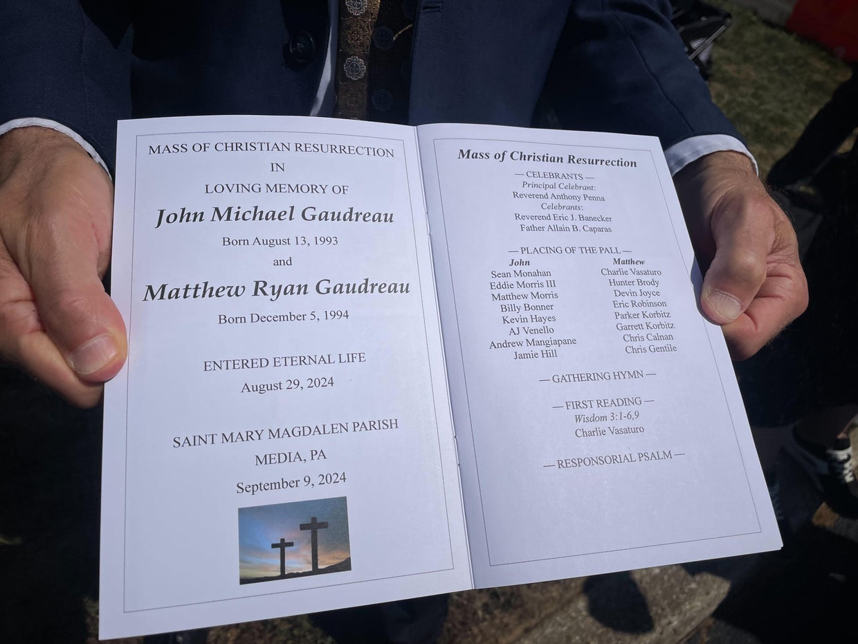 Watch funeral service for Johnny and Matthew Gaudreau - CBS Philadelphia