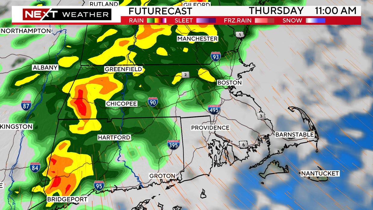 Forecast maps show when heavy rain will fall in Massachusetts Thursday ...