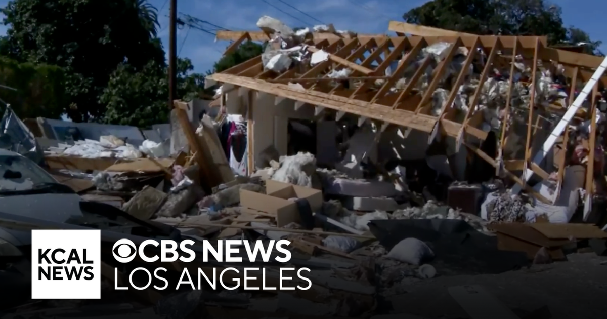 Explosion destroys part of Long Beach home - CBS Los Angeles