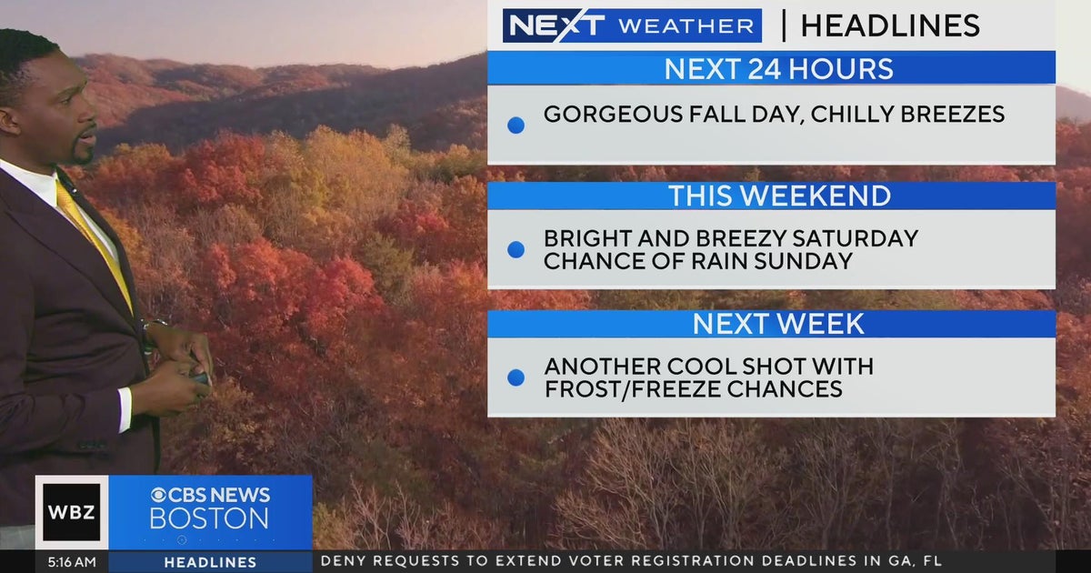 Next Weather: WBZ morning forecast for October 11, 2024 - CBS Boston