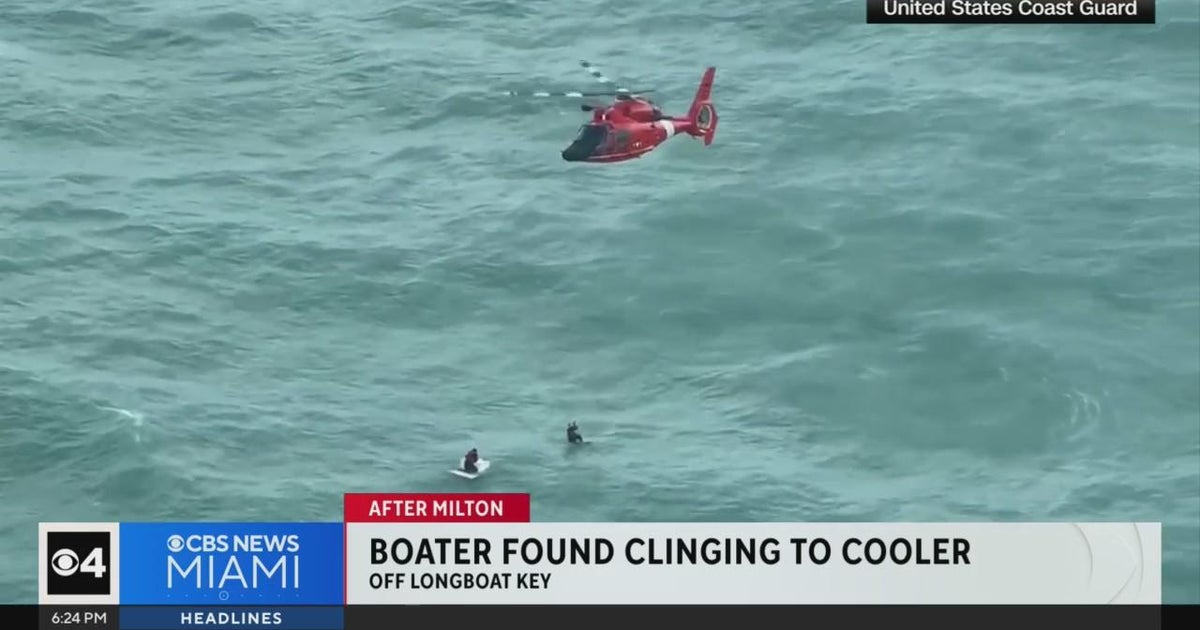 Boater found off Longboat Key found clinging to cooler - CBS Miami