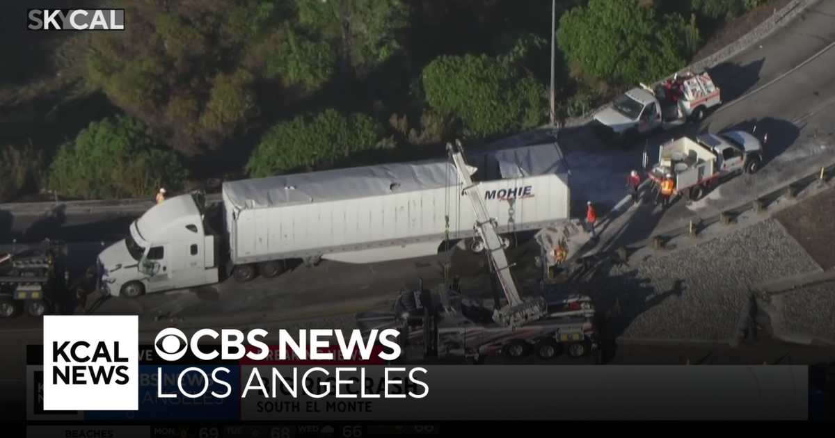Overturned big rig causes hours-long closure on 605 Freeway in South El ...