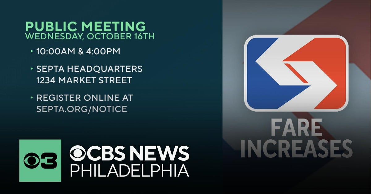 SEPTA to host a public meeting about the fare hike - CBS Philadelphia