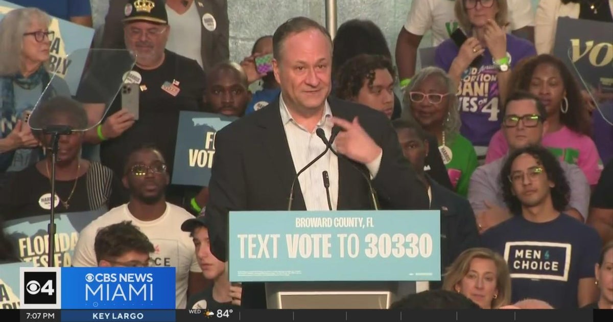 Second gentleman Doug Emhoff makes campaign stop in South Florida - CBS ...