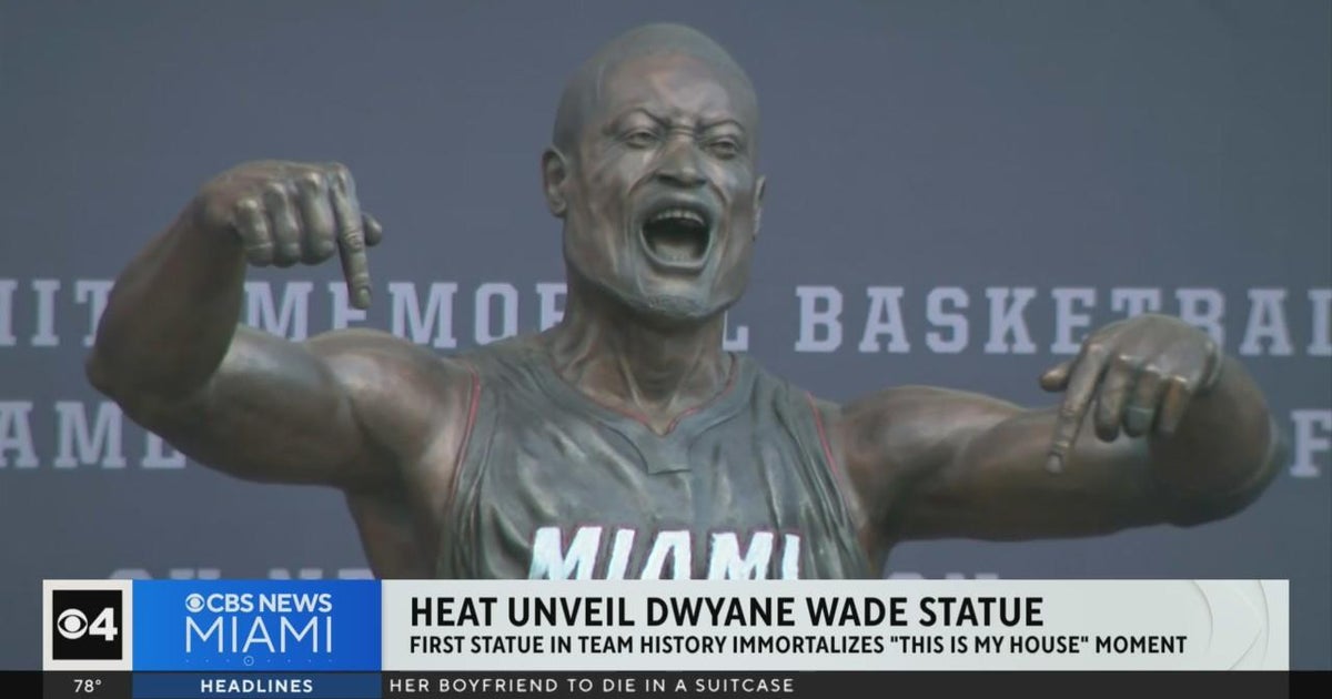 Miami Heat unveil Dwyane Wade statue at Kaseya Center - CBS Miami