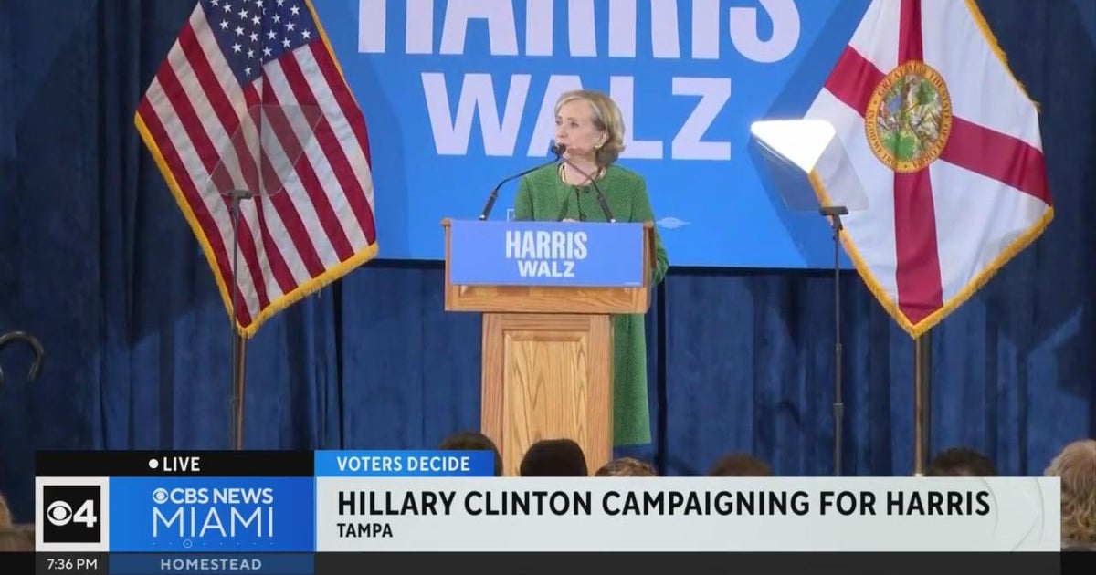 Hillary Clinton campaigns for Harris in Tampa - CBS Miami