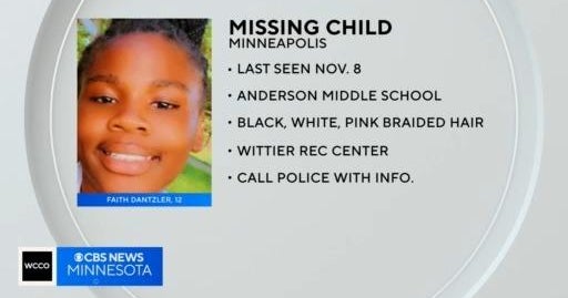 Missing girl, 12, last seen at her Minneapolis middle school - CBS ...