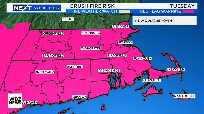 Red flag warning means Massachusetts brush fires are at high risk of ...