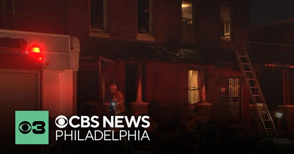 Woman burned in rowhome fire in West Philadelphia - CBS Philadelphia