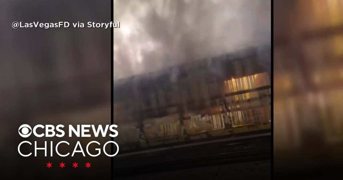 Train car fire shuts down roads in Las Vegas - CBS Chicago