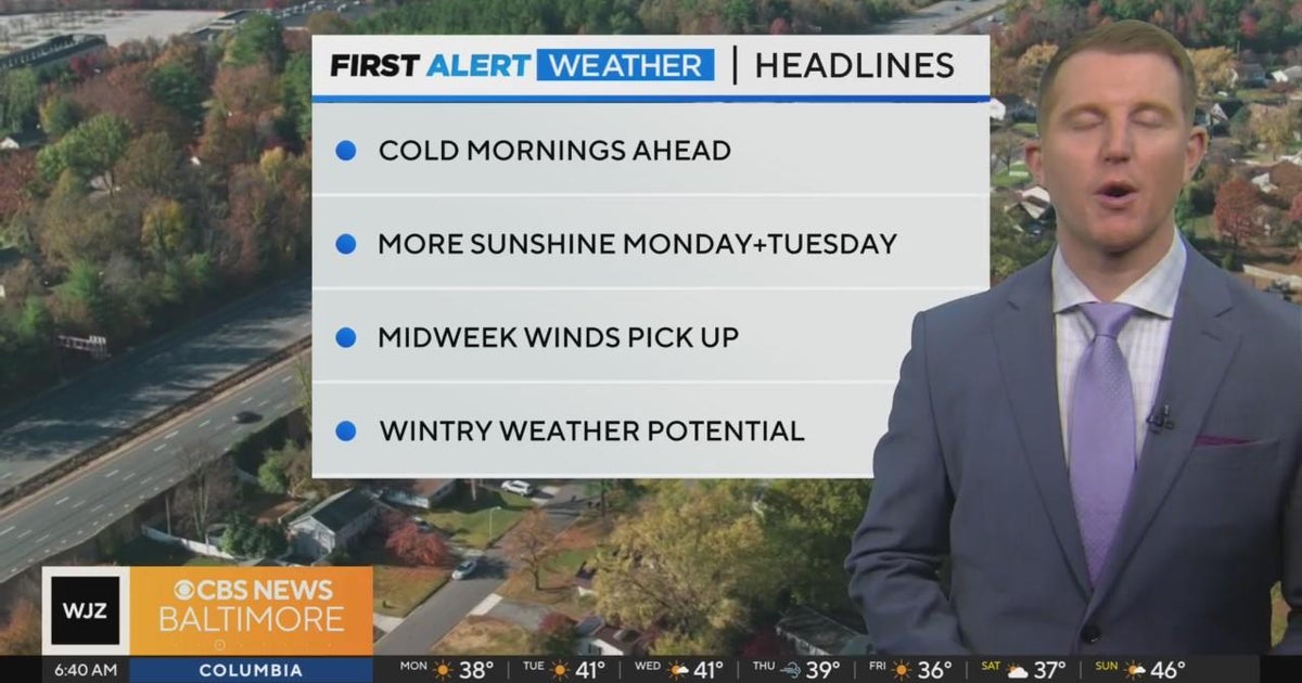 Cold start and week ahead, chance for wintry mix Thursday - CBS Baltimore