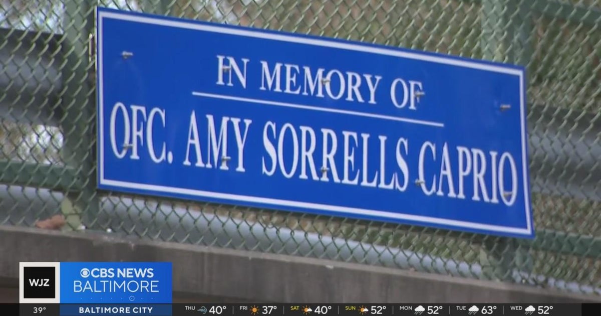 Sign in Baltimore County honors fallen officer Amy Caprio - CBS Baltimore