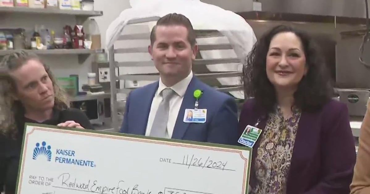 Kaiser Permanente presents check to Redwood Empire Food Bank - CBS San ...