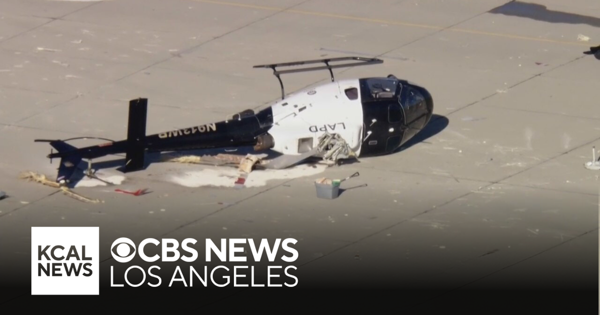 LAPD helicopter crashes amid strong winds in Orange County - CBS Los ...