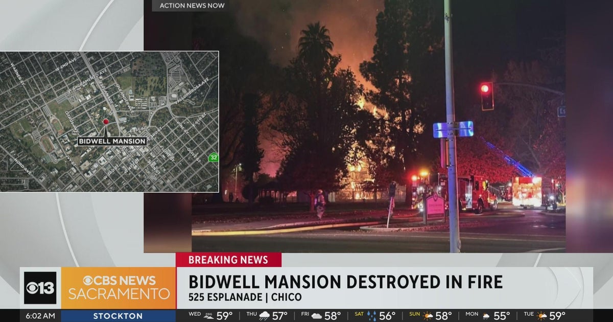 Chico's historic Bidwell Mansion destroyed in fire - CBS Sacramento