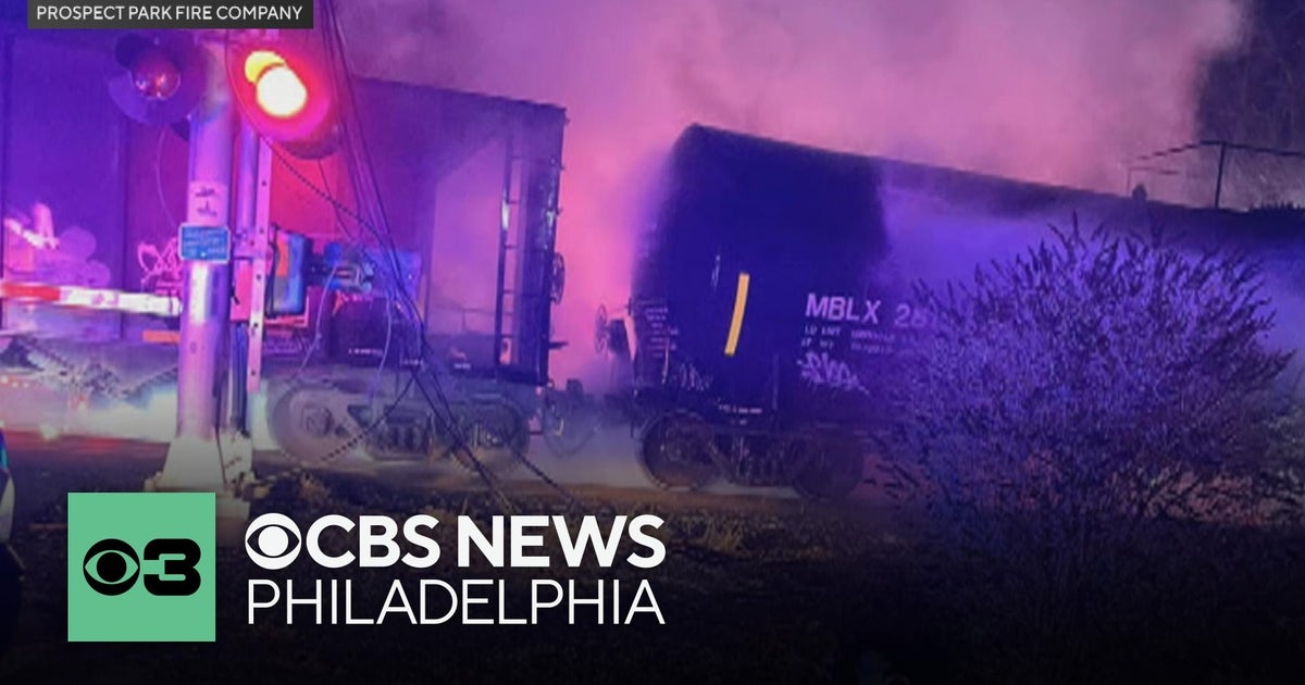 Vehicle collides with train at railroad crossing at Ridley Park ...