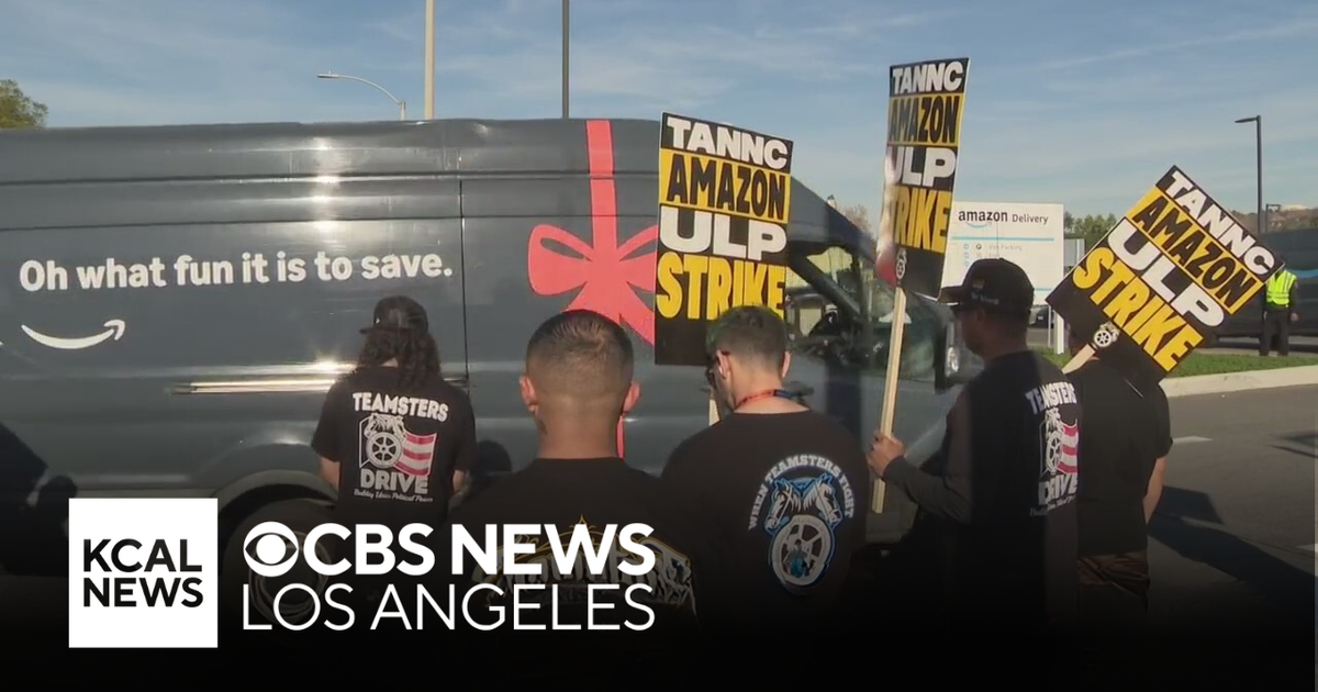Amazon workers start national Teamsters strike at several facilities - CBS Los Angeles