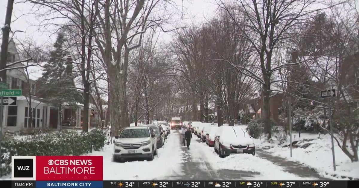 Marylanders clearing snow after first major snowstorm of the year - CBS ...