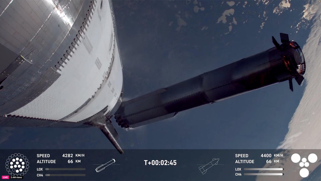 SpaceX's Starship spacecraft destroyed in mega rocket launch - CBS News