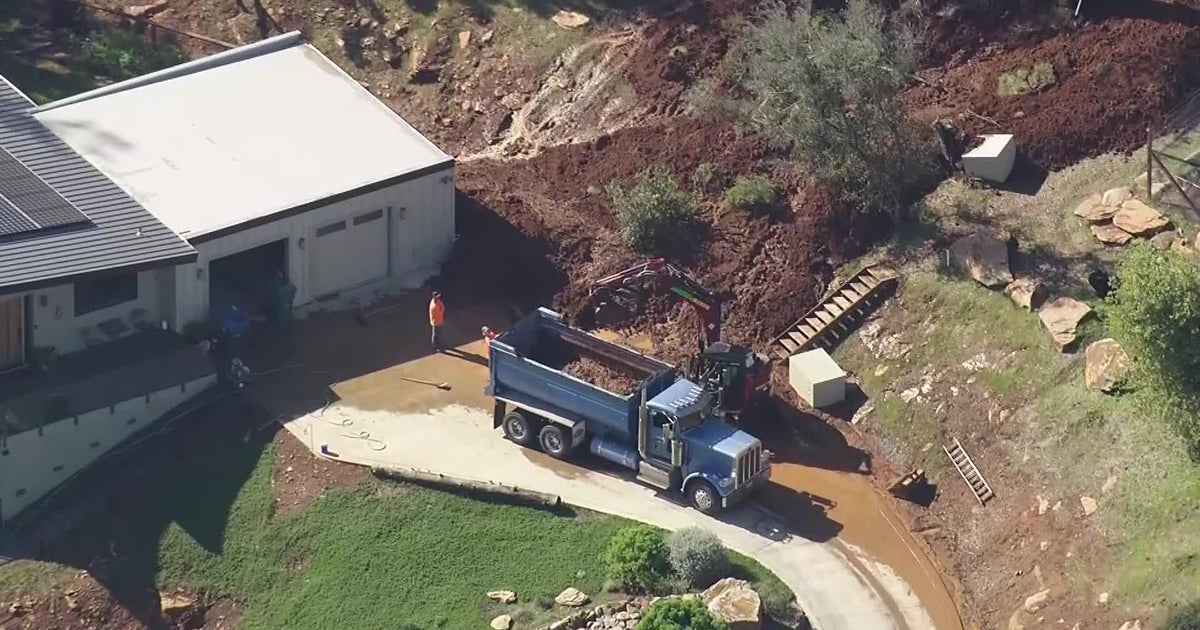 Watch: Scene above mudslide that partially buried Santa Rosa home - CBS ...