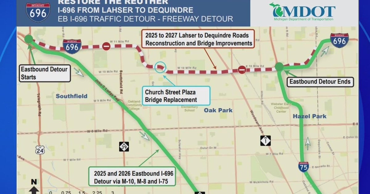 A look at Interstate 696 construction for 2025-2027 - CBS Detroit