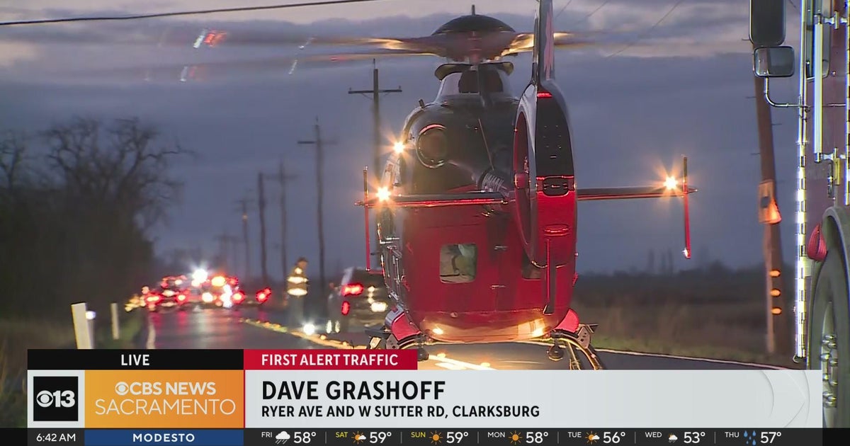 Rural Yolo County road shut down after crash - CBS Sacramento